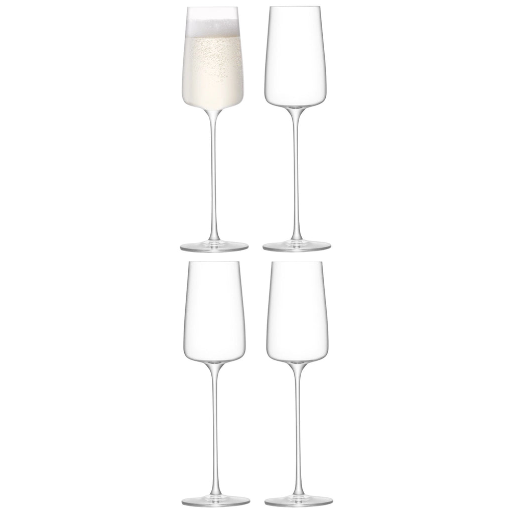 LSA 4er Set Metropolitan Champ.flute 230ml klar