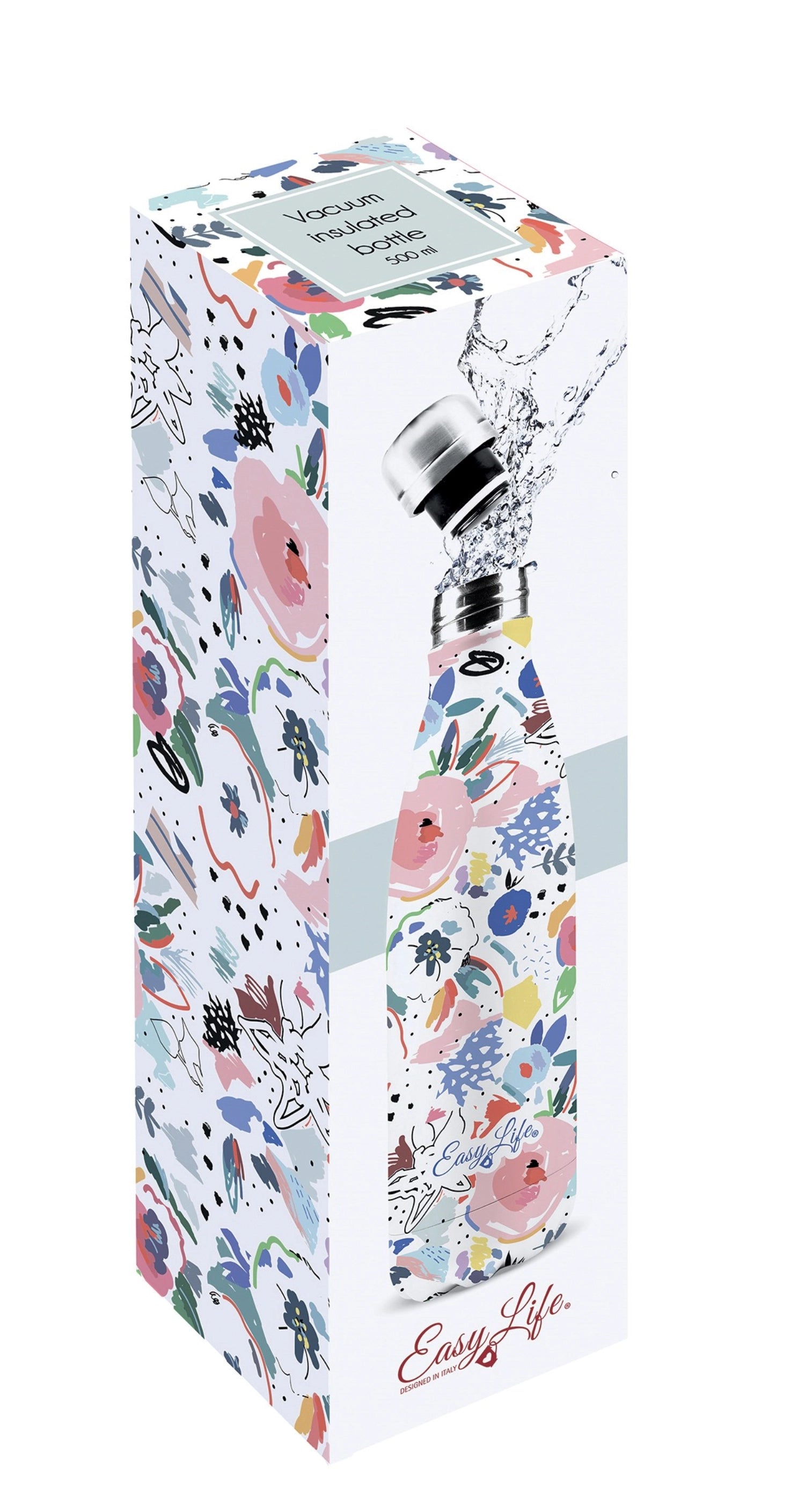 Easy Life Isolierflasche 500ml Doppelwandig - Flowers Garden