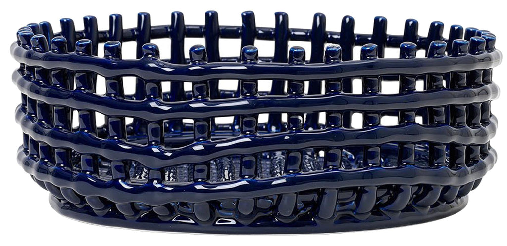 Ferm Living Braided geflechteter Korb flach D: 29cm x H: 10cm