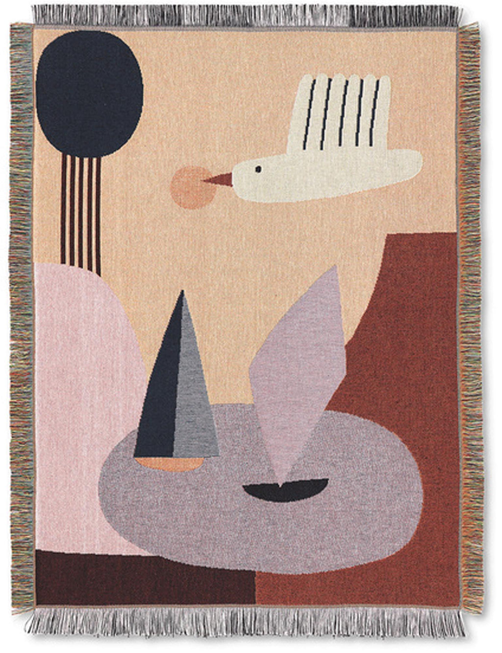 Ferm Living Bird Blanket Multicolor L110cm x W80cm
