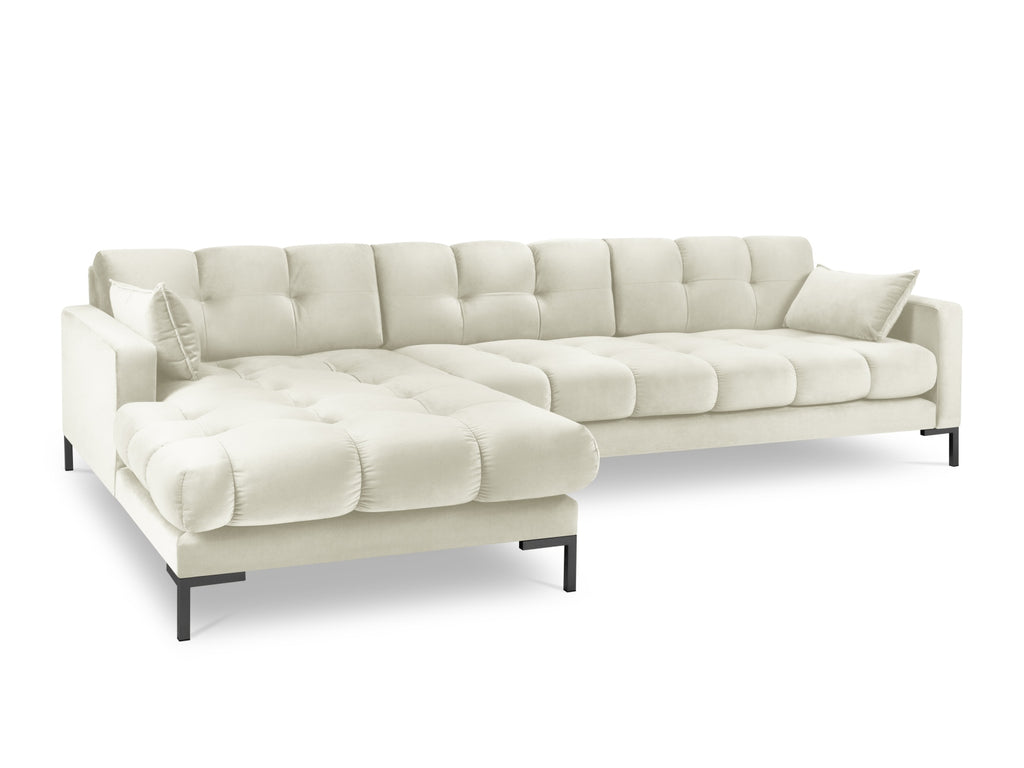 Micadoni Mamaia velor corner sofa left 5 seater 75x185x293