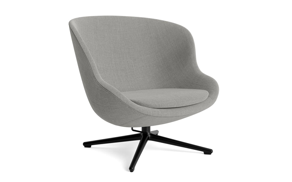 Normann Copenhagen Hyg Lounge Chair Low, Swivel Base, Black